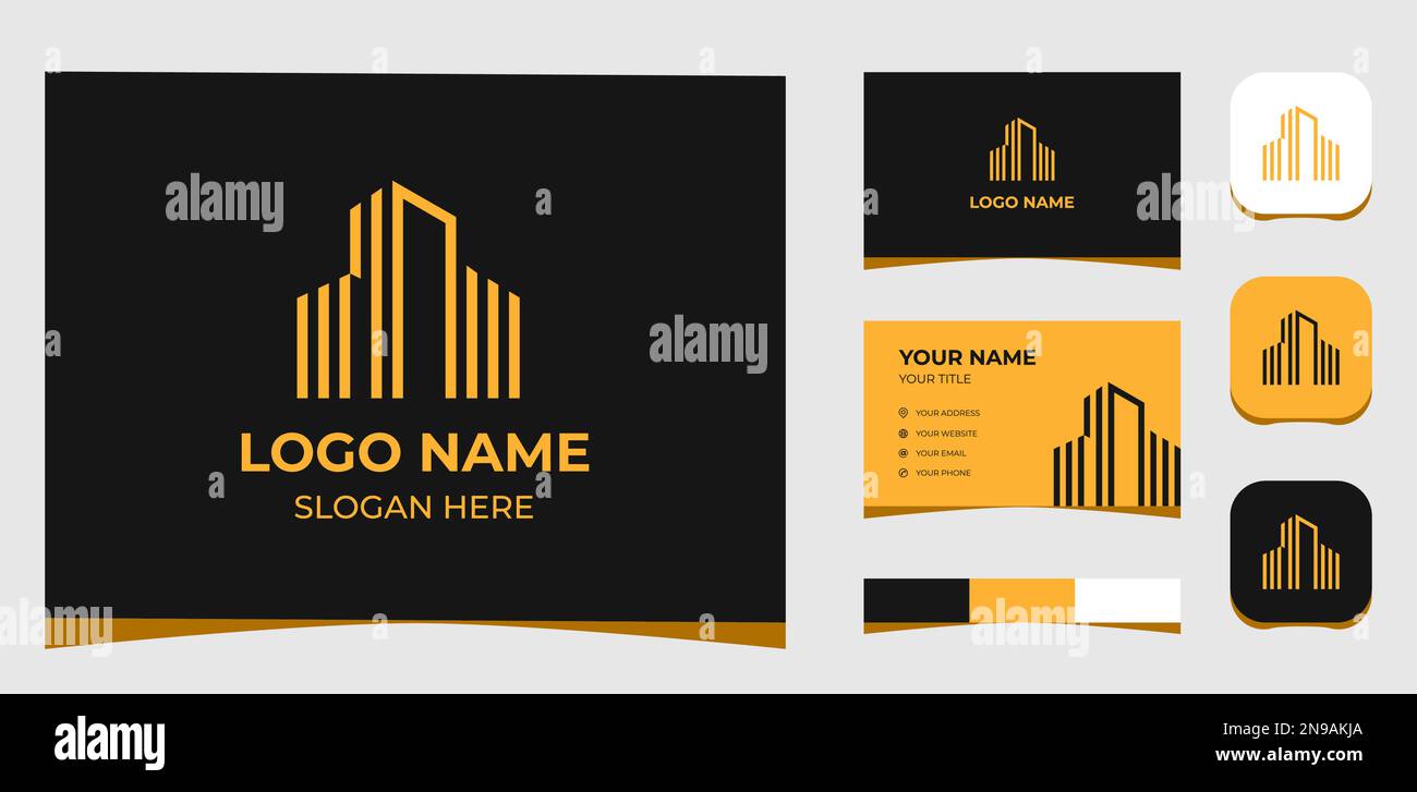 Template Logo Creative Futuristic line building shape concept. Creative ...