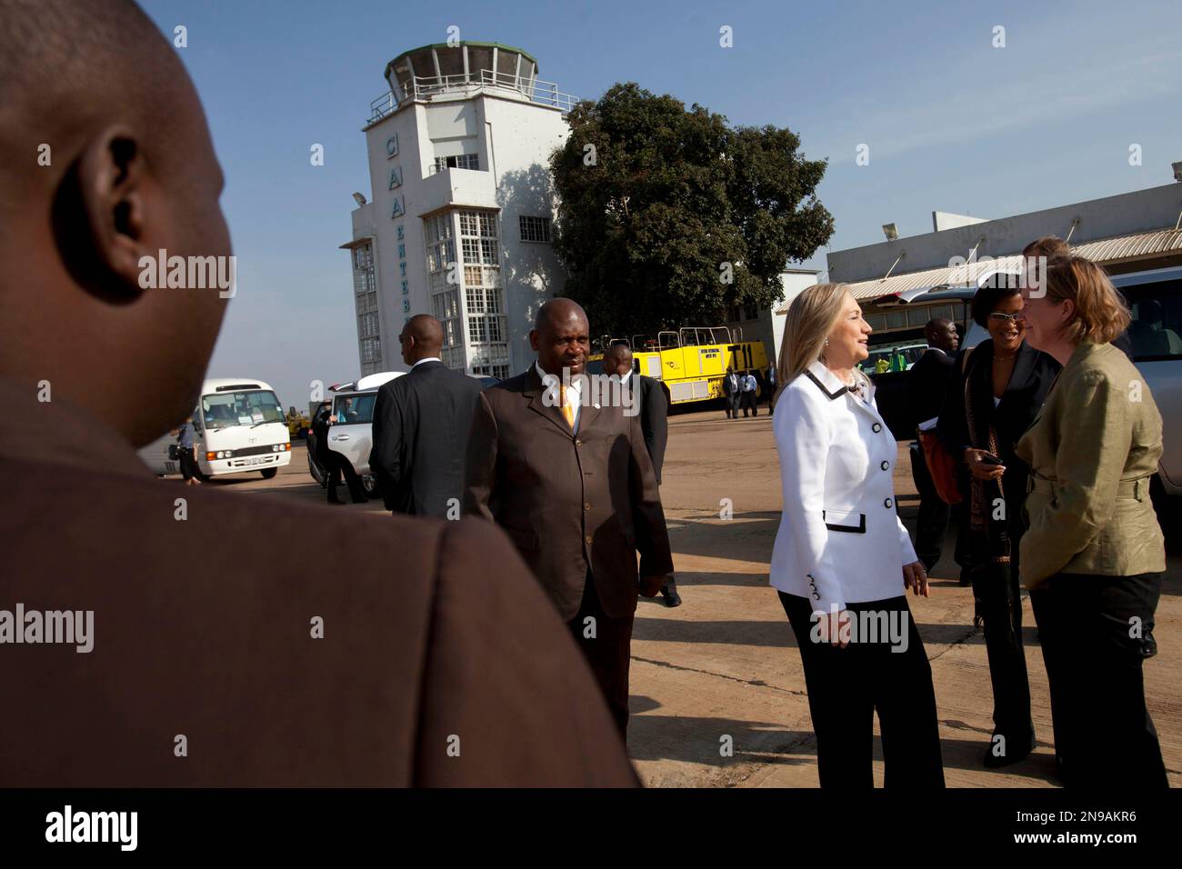 En route to Nairobi, Kenya, U.S. Secretary of State Hillary Rodham ...