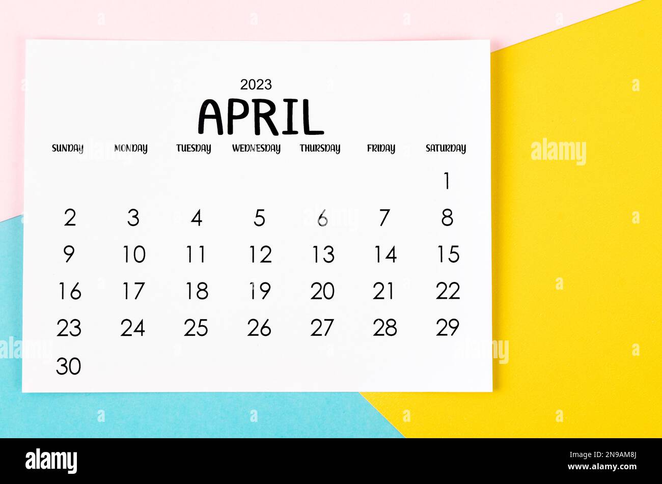 2023 calendar april hi-res stock photography and images - Alamy