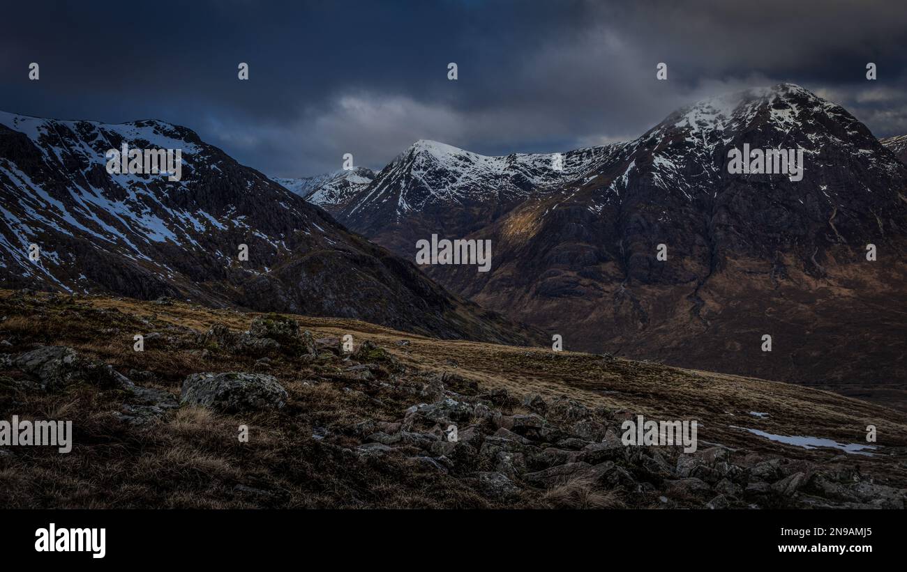 Scottish Mountain Range in winter Stock Photo - Alamy