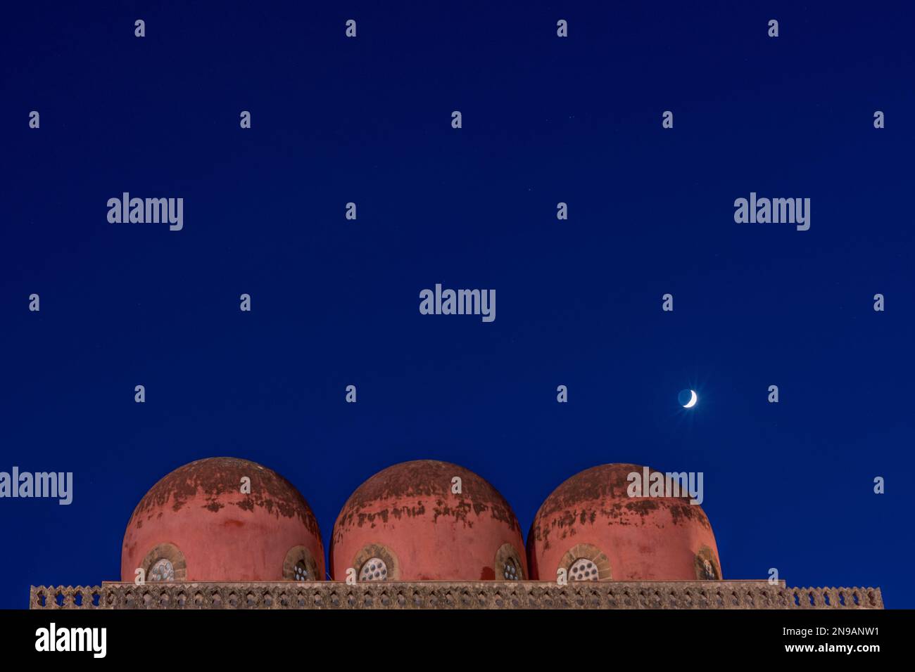 The three pink domes of San Cataldo church at night Stock Photo - Alamy