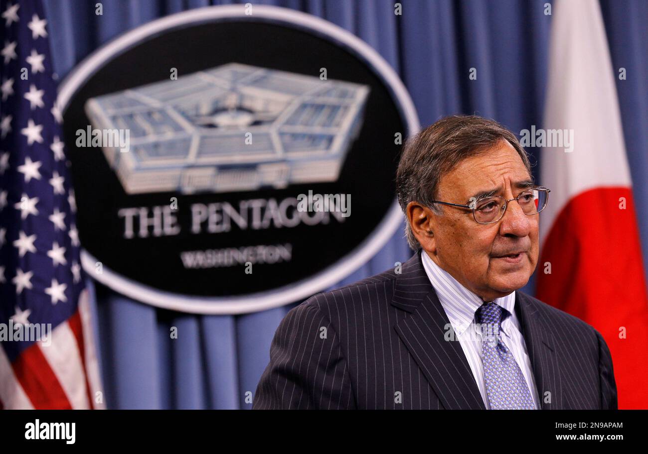 Defense Secretary Leon Panetta speaks during a news conference at the ...