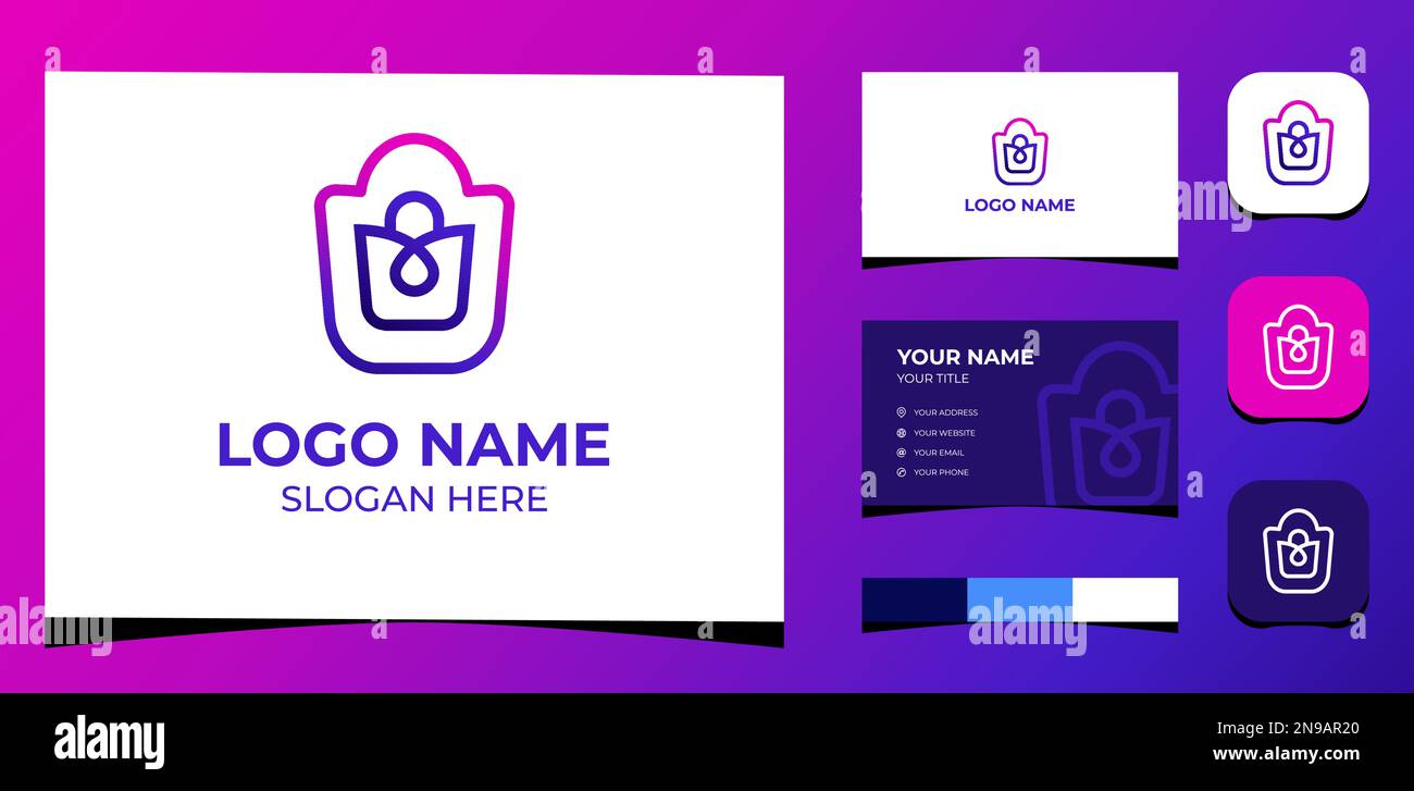 Template Logo Creative Shopping Logo, Outline Colorful Shop bag ...