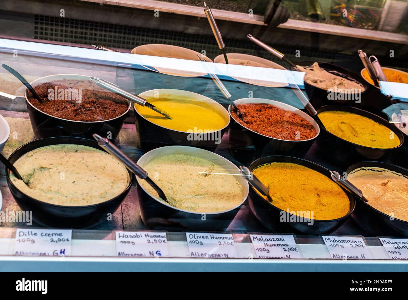 Vienna, Austria - October 14, 2022: Hummus, cream and sauce shop in ...