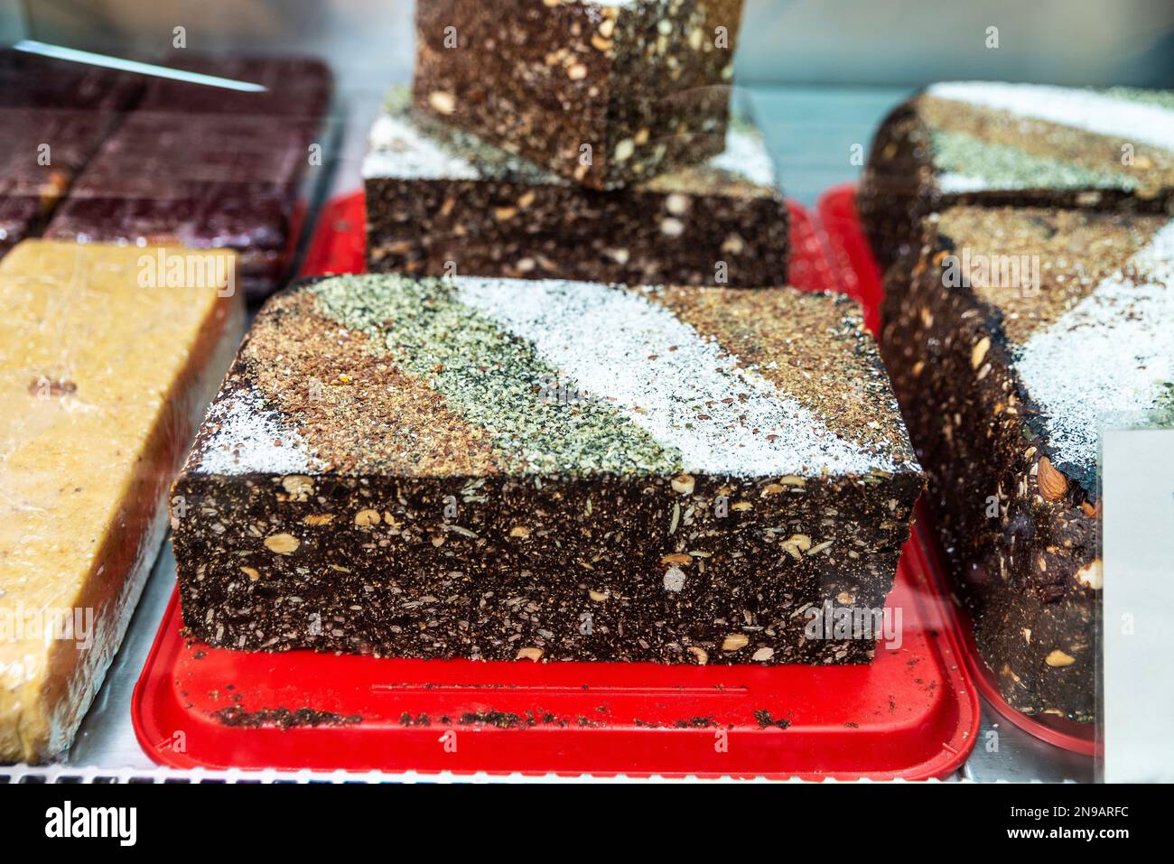 Vienna, Austria - October 14, 2022: Candy shop with nut cake in ...