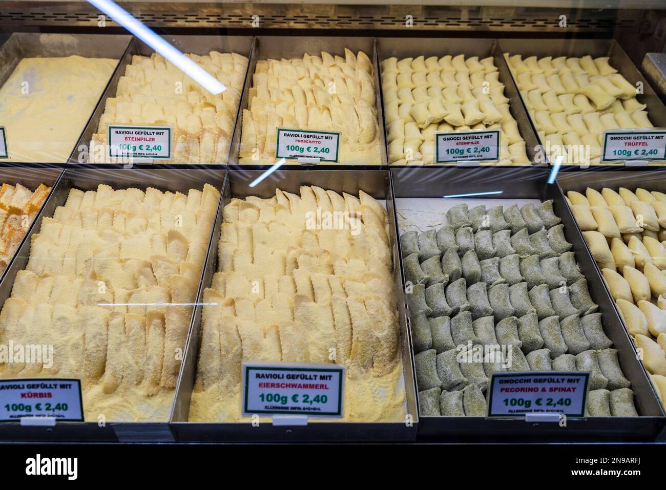 Vienna, Austria - October 14, 2022: Fresh pasta shop with gnocchi and ...