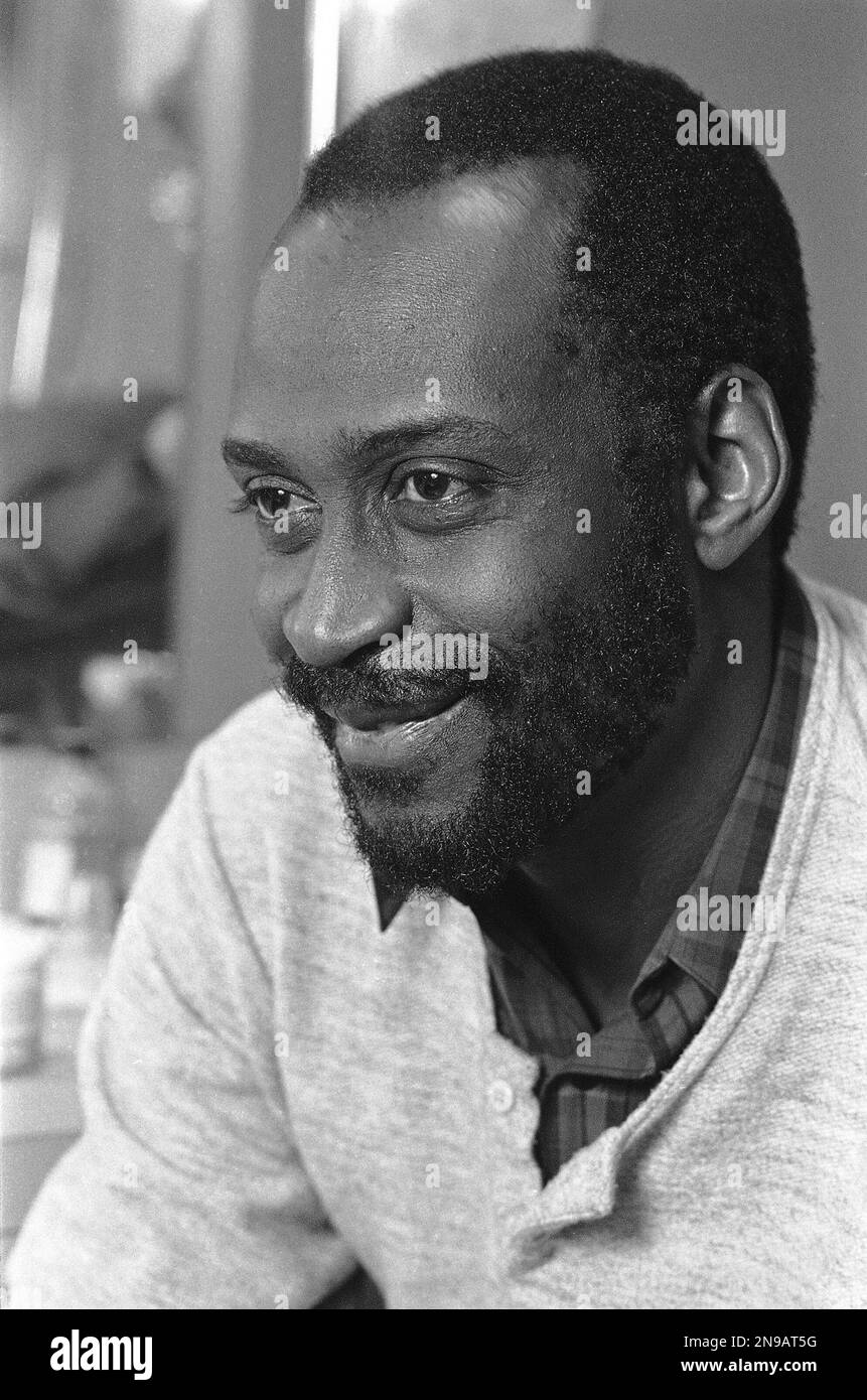 Actor Cleavon Little is shown backstage before getting into his stage ...