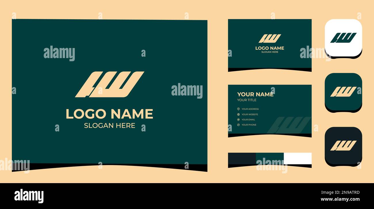 Template Logo Creative Initial A and W, Minimalist and Modern concept ...