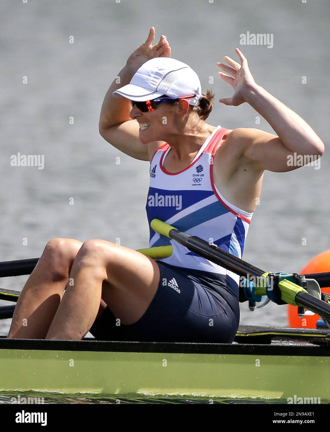 Great Britain's Katherine Grainger celebrates after winning the gold ...