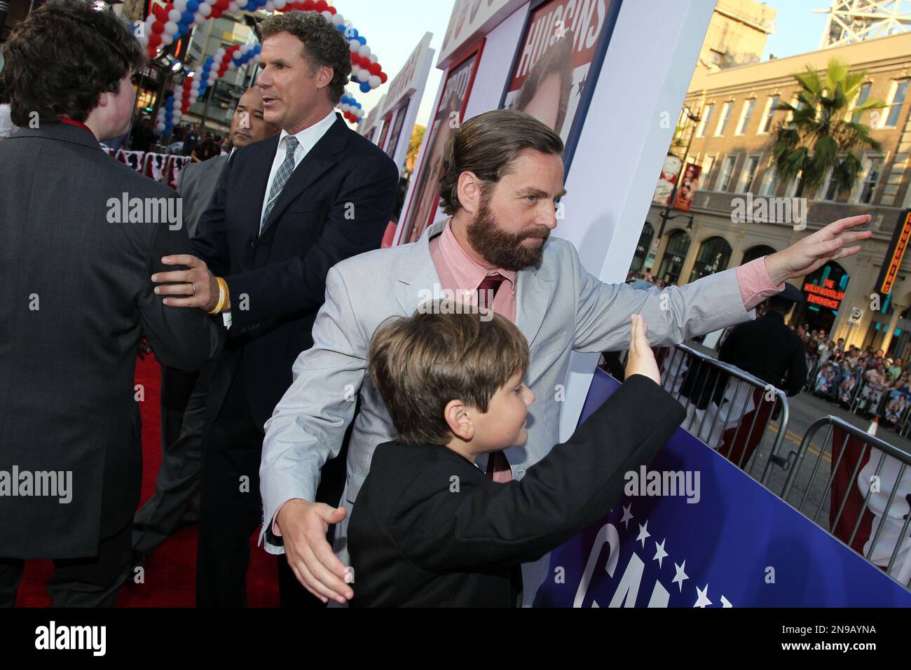 Cast members Will Ferrell, left, Zach Galifianakis, center, and Kya ...
