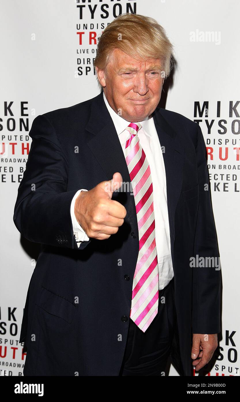 Donald Trump is seen backstage at the "Mike Tyson: Undisputed Truth ...