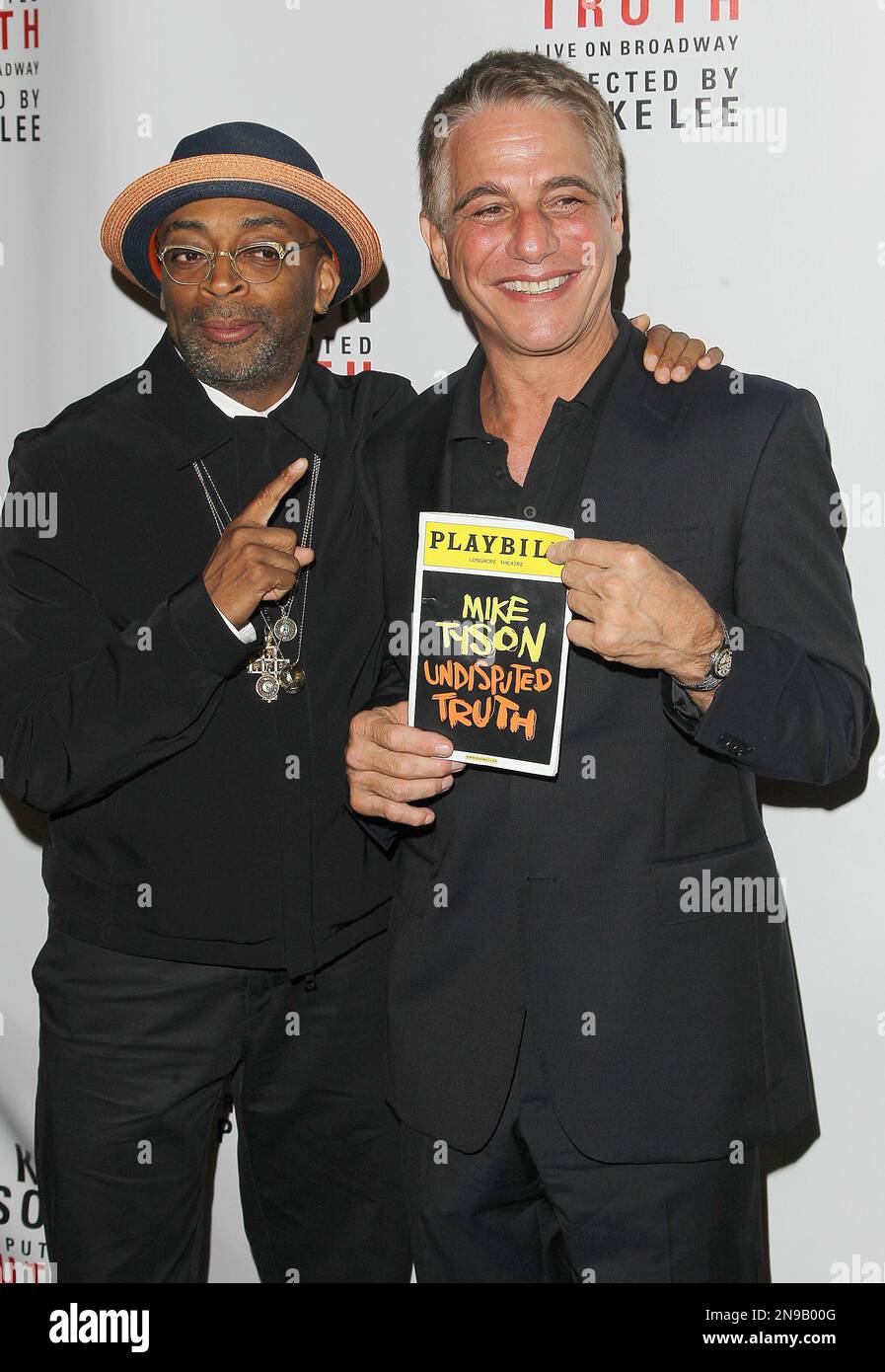 Director Spike Lee left and actor Tony Danza are seen backstage at the ...