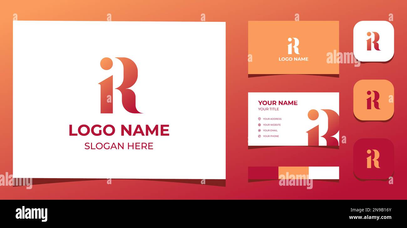 Template Logo Creative Initial Letter I R or R I minimalist concept ...