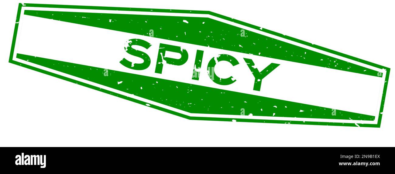 Grunge green spicy word hexagon rubber seal stamp on white background Stock Vector Image & Art ...