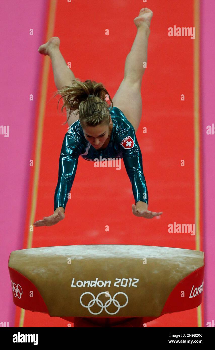 Swiss gymnast Giulia Steingruber performs on the vault during the ...
