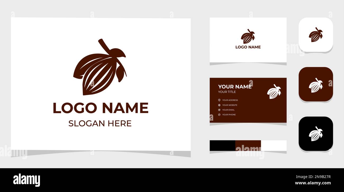 Template Logo Creative Cocoa or chocolate beans concept. Creative ...