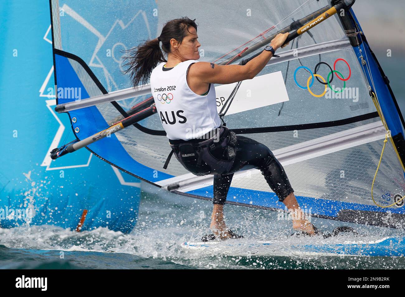 Jessica Crisp of Australia competes during the RS:X women class race at ...