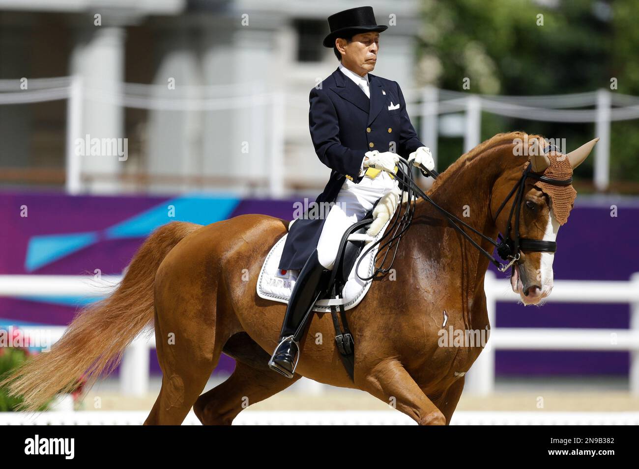 Hiroshi Hoketsu from Japan rides Whisper in the equestrian dressage ...