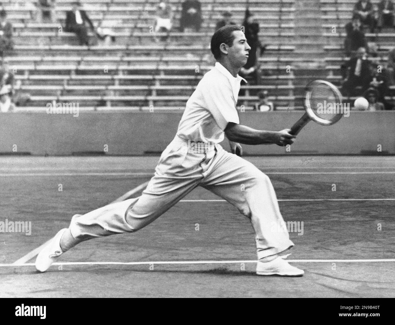 Bobby Riggs of Chicago is shown in action in Paris tourney, June 15 ...