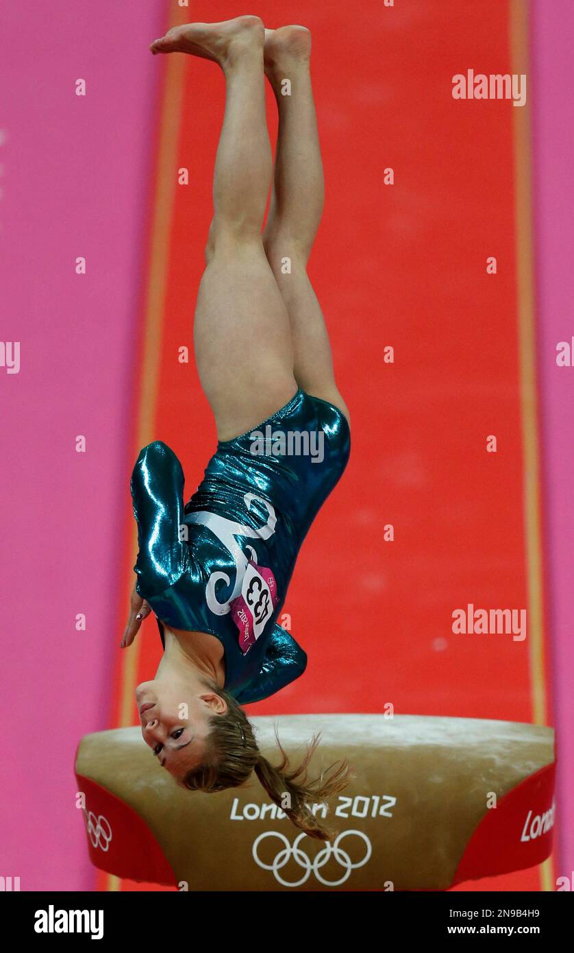 Swiss gymnast Giulia Steingruber performs on the vault during the ...
