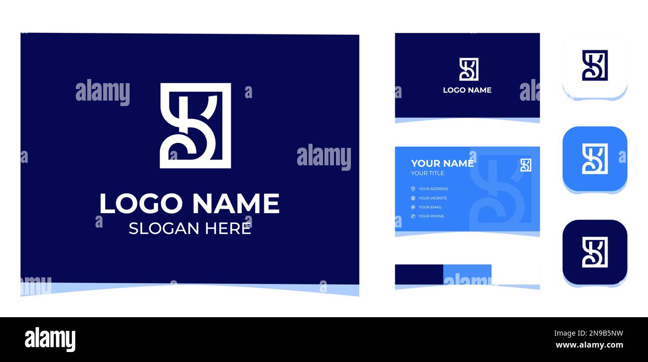 Template Logo Creative initial letter K and S in rectangle Shape ...