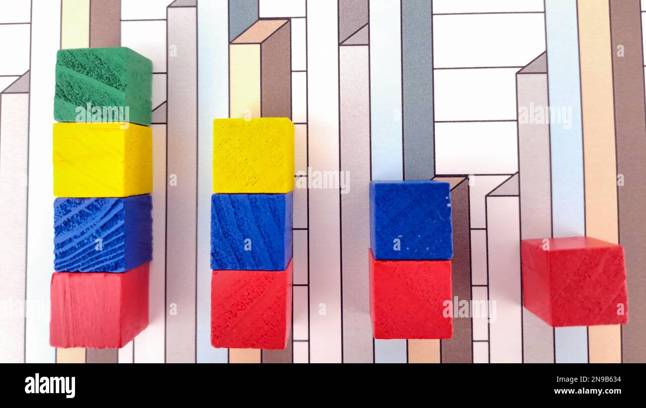 Abstract multicolored 3d line graph on colorful lines graph background ...