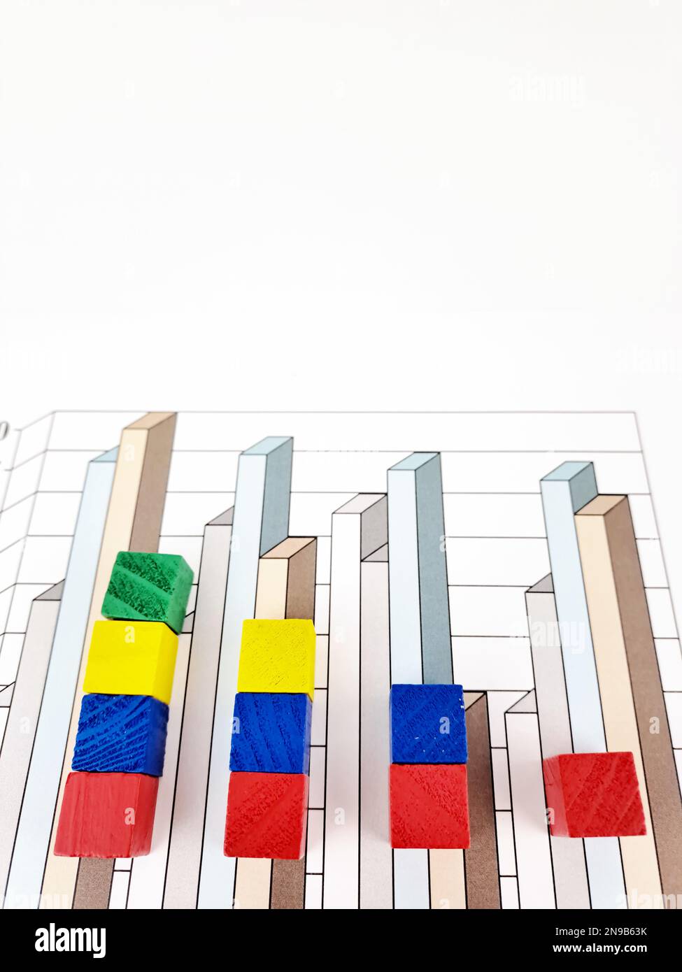 Abstract multicolored 3d line graph on colorful lines graph background ...