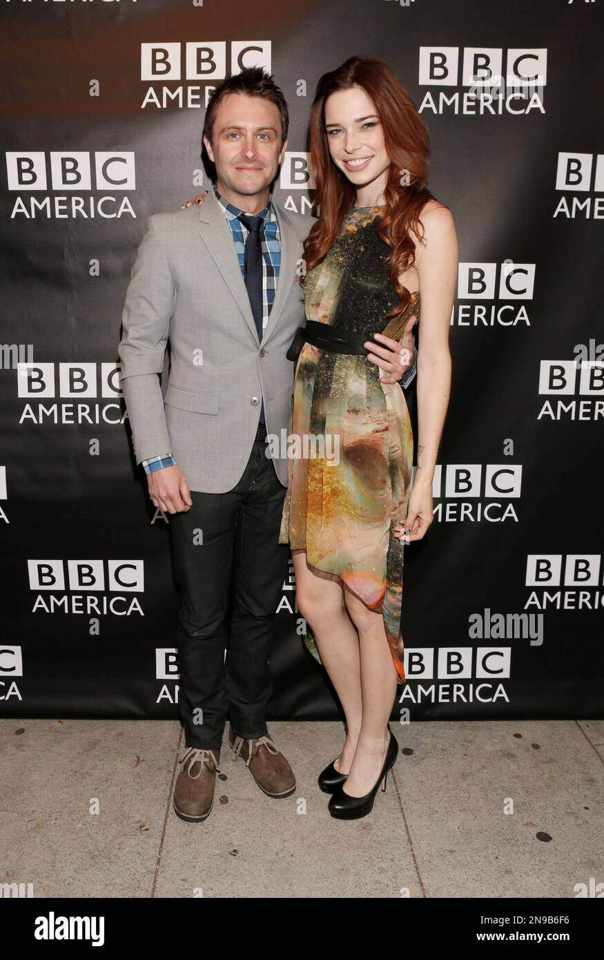 Chris Hardwick and Chloe Dykstra attend the BBC America TCA Party at ...