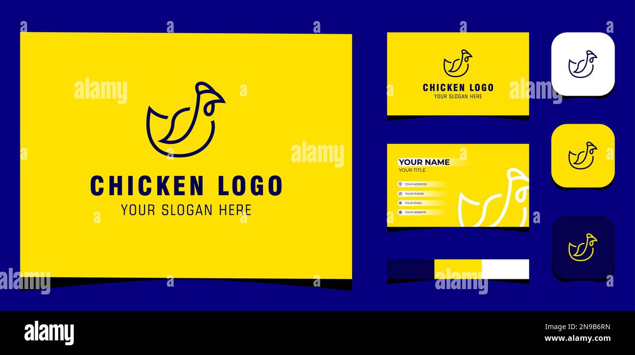 Template Logo Creative Chicken Outline modern. Creative Template with ...