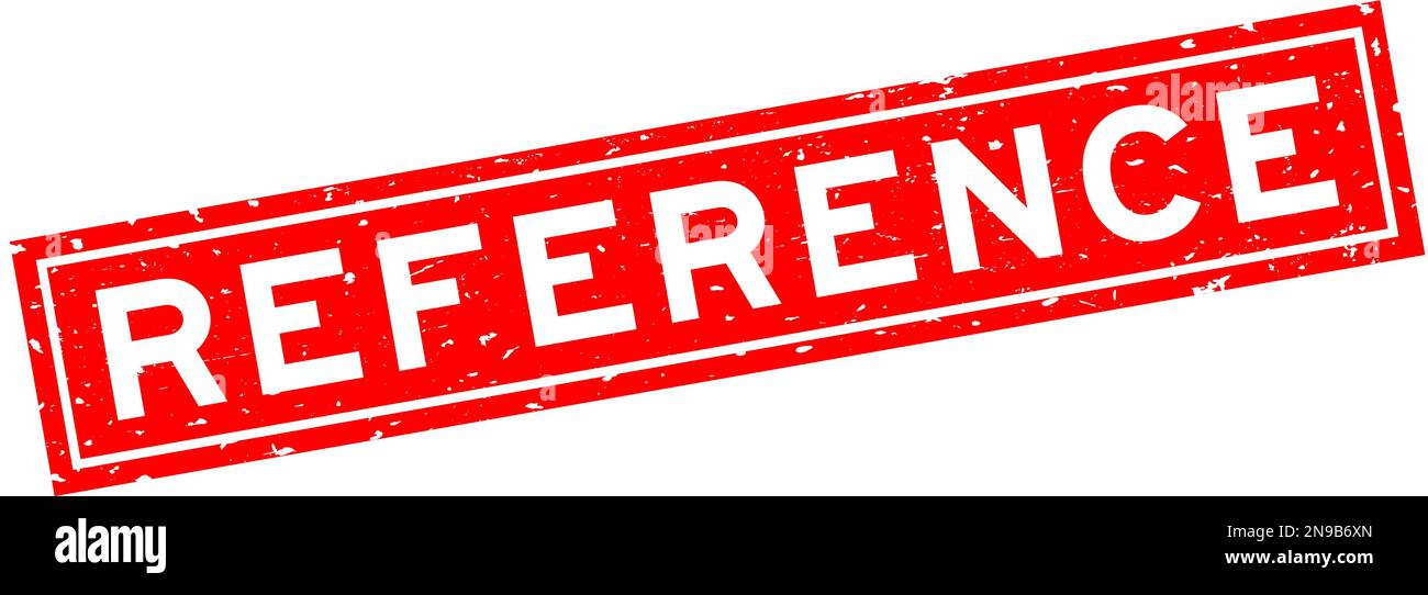 Grunge red reference word square rubber seal stamp on white background ...