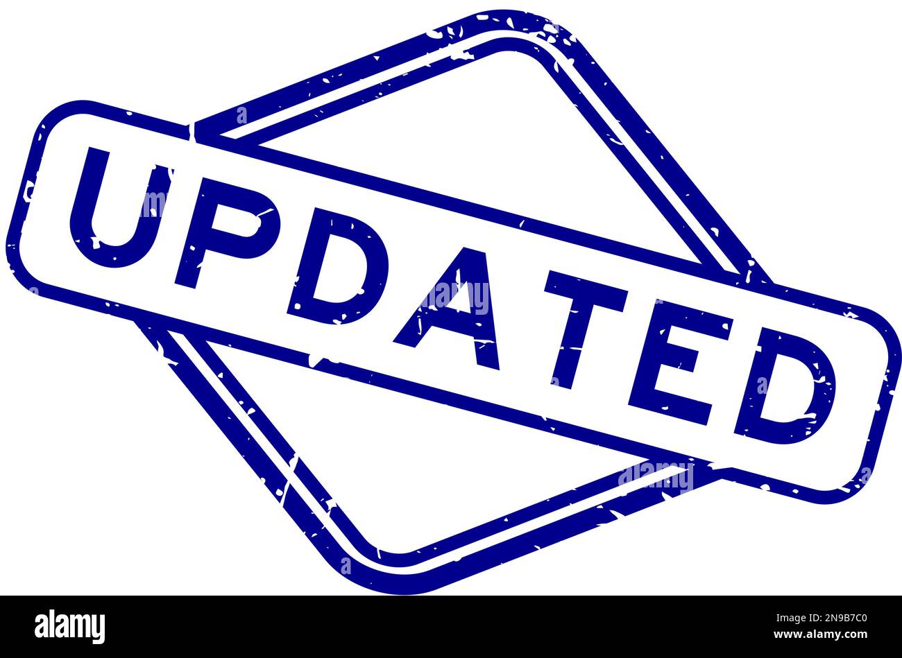 Grunge blue updated word rubber seal stamp on white background Stock Vector Image & Art - Alamy