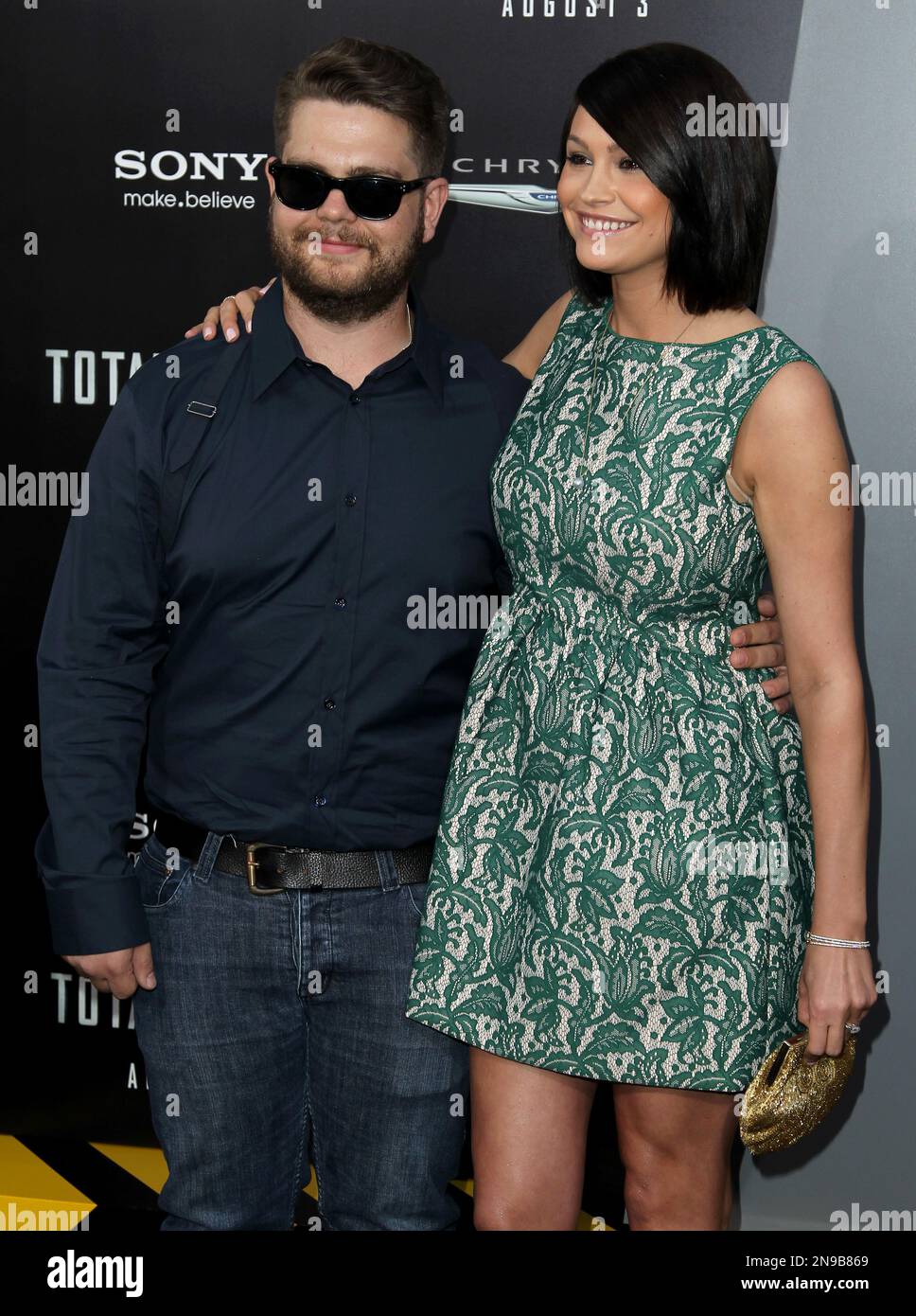 Jack Osbourne, left, and Lisa Stelly arrive at the premiere of "Total ...