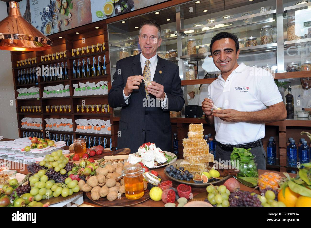 Lt. Gov. Robert Duffy of New York and Hamdi Ulukaya, right, President ...
