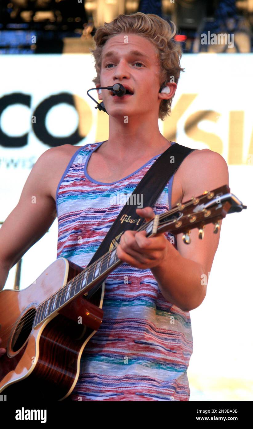 Pop singer Cody Simpson performs Monday, July 23, 2012 at the ...