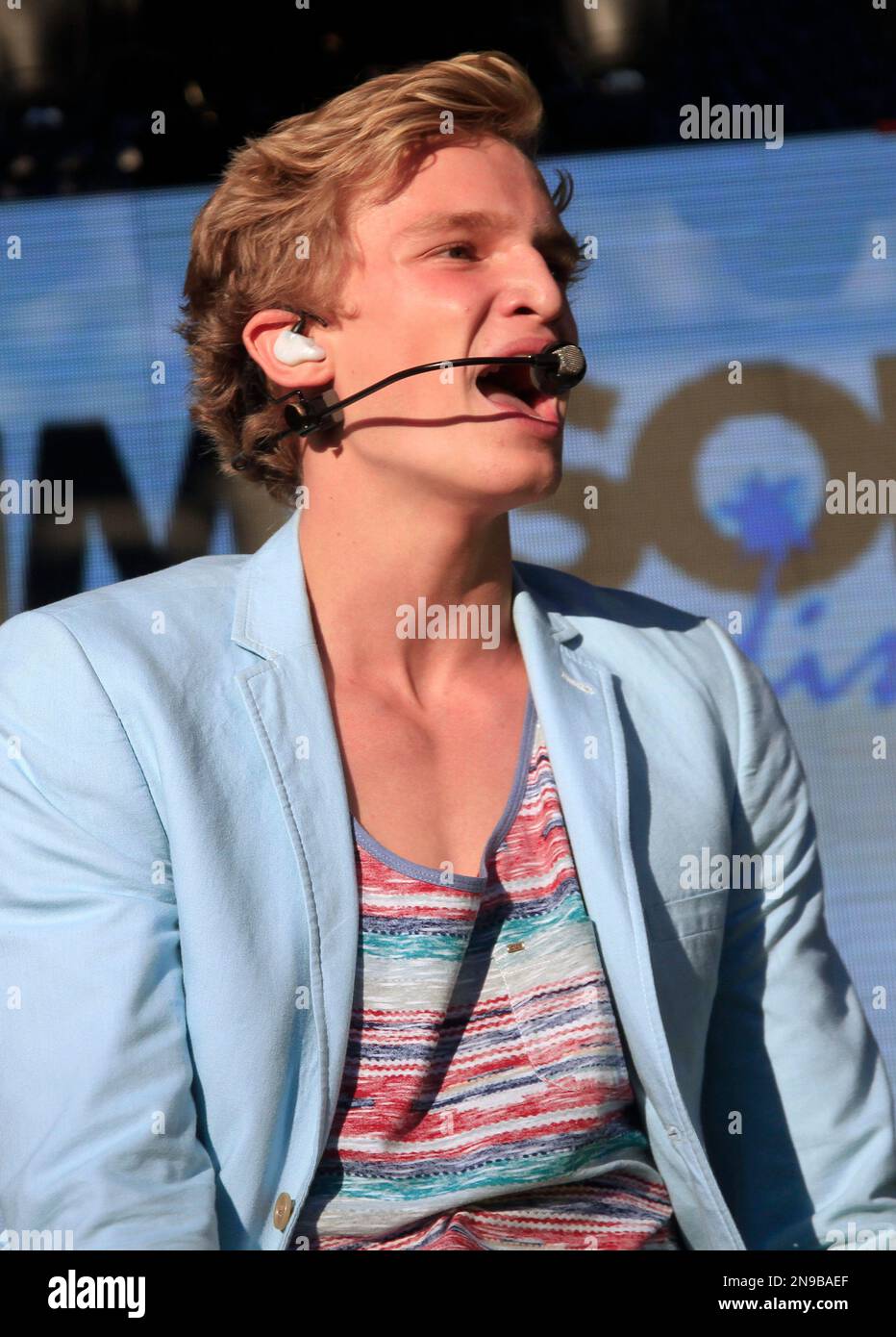 Pop singer Cody Simpson performs Monday, July 23, 2012 at the ...