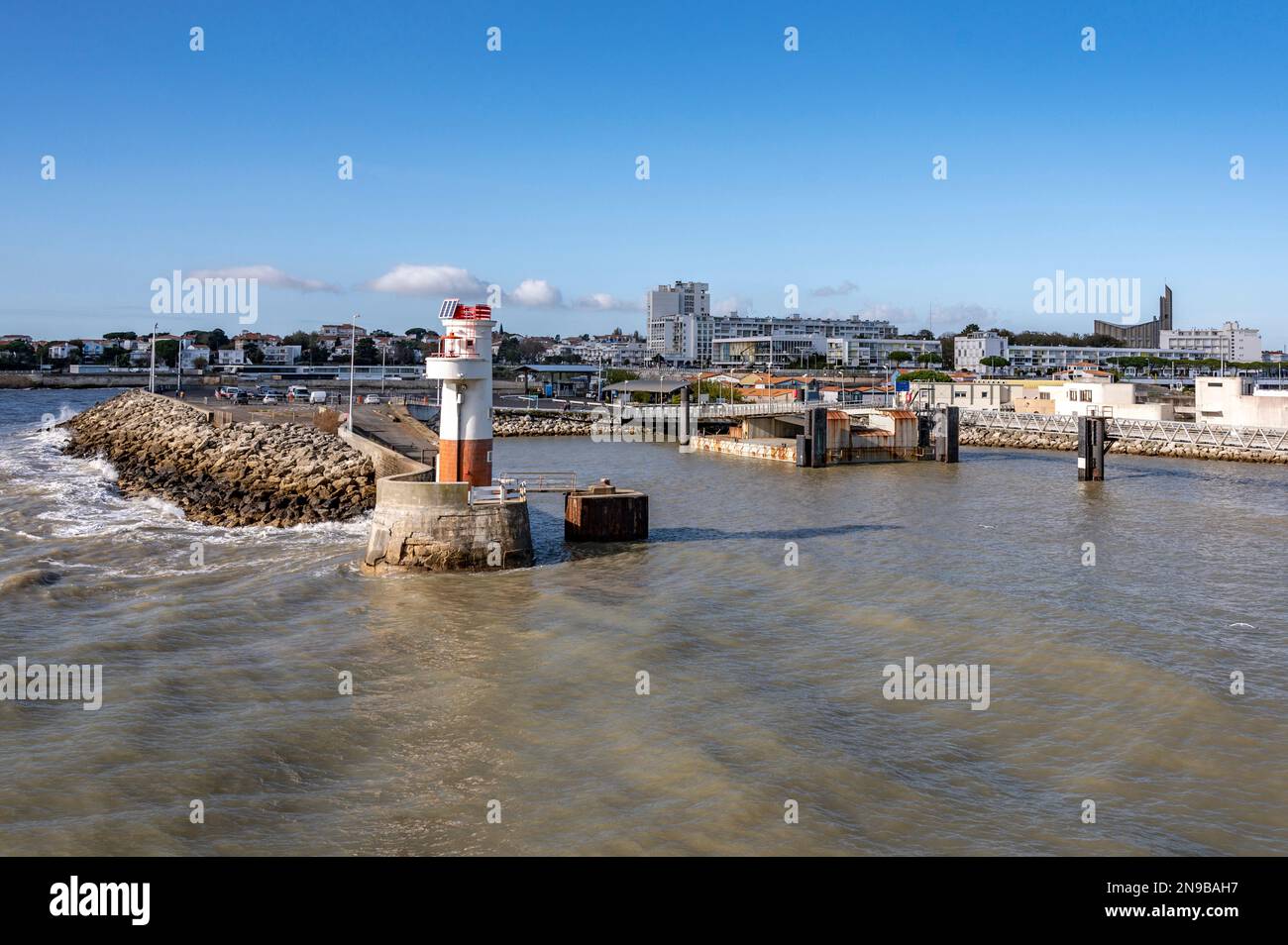 The Port of Royan with the ferry terminal on the Gironde estuary and ...