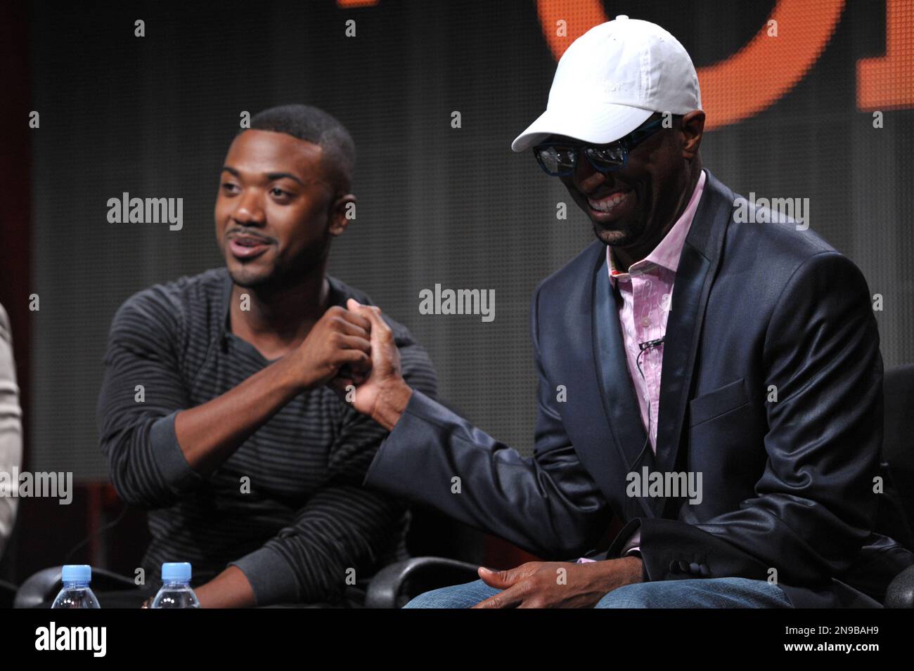 Ray J, left, and Rickey Smiley appear onstage during TVOne's TCA panel ...