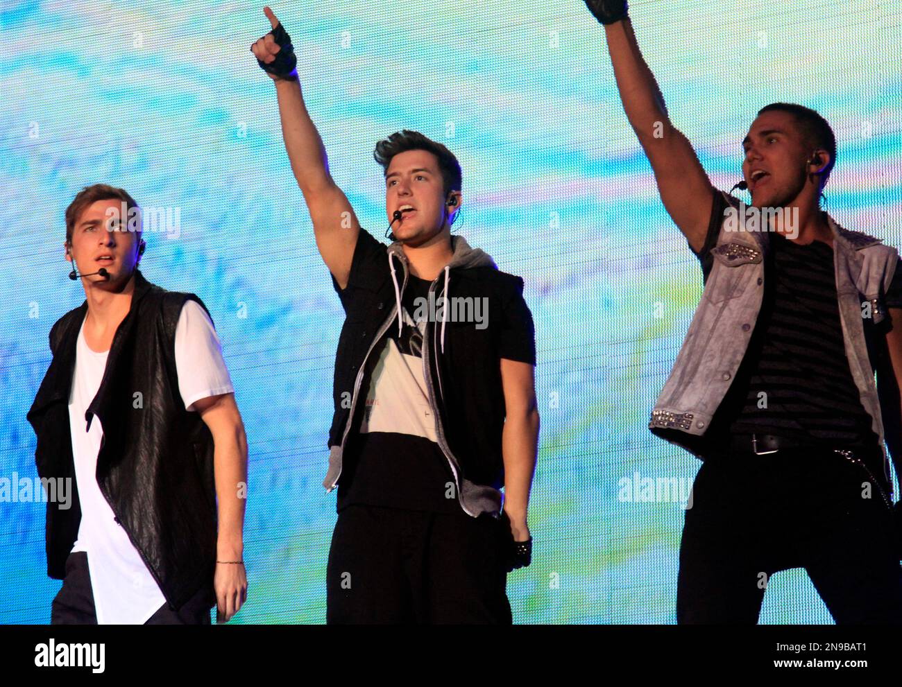 Kendall Schmidt, from left, Logan Henderson, and fellow actor, singer ...