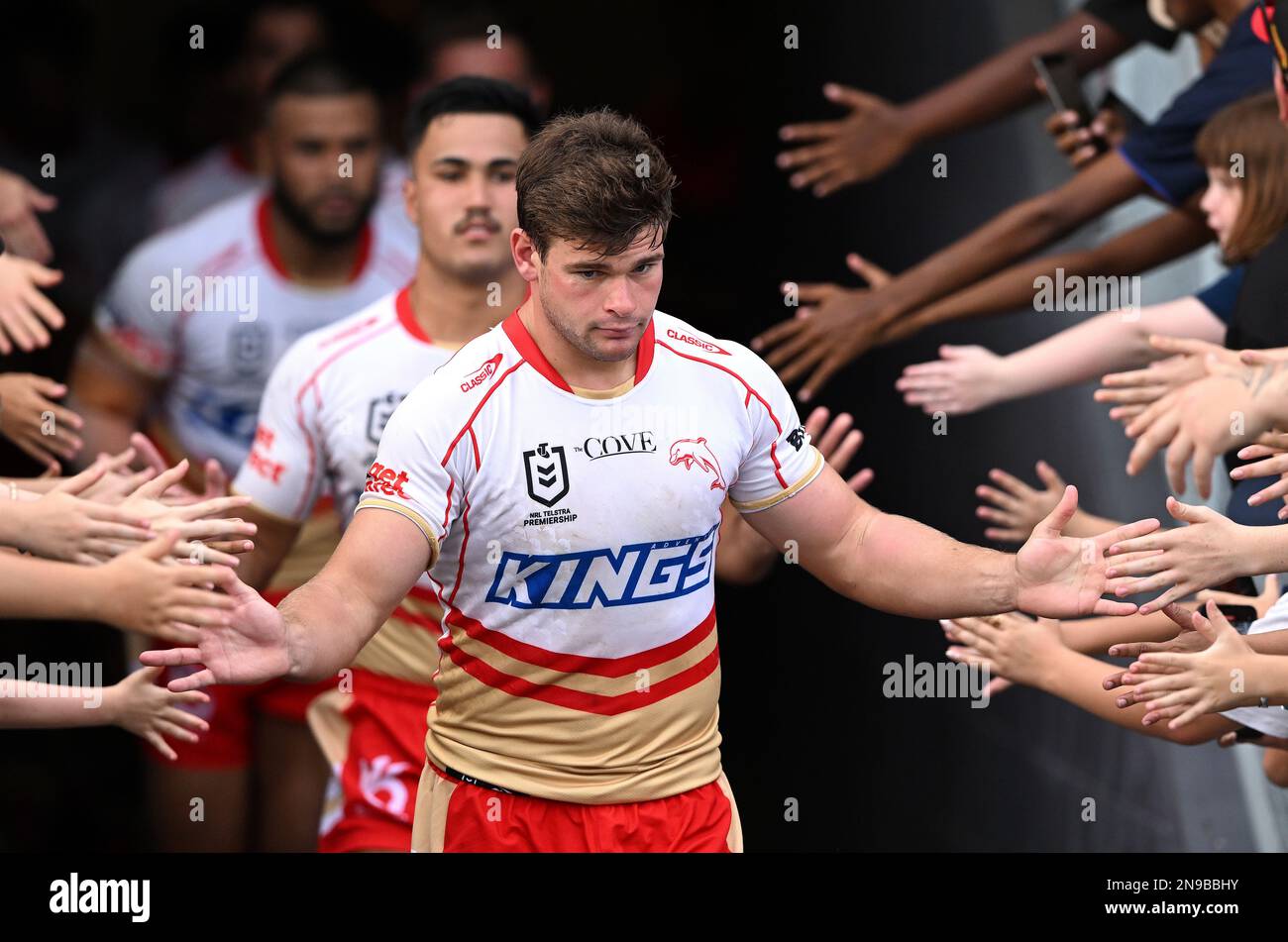 Lachlan Hubner of the Dolphins during the NRL Pre-Season Challenge ...