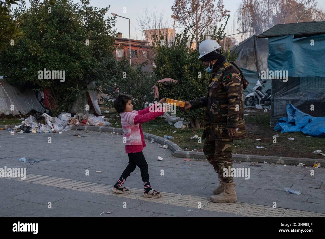 A soldier from the Bangladesh army, who came to Adiyaman to show ...