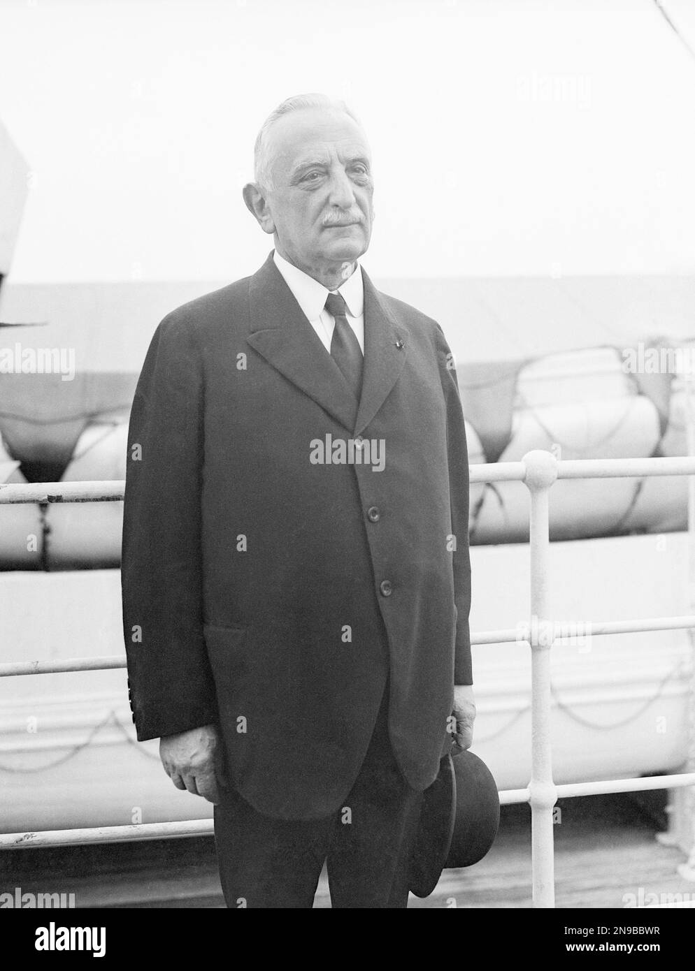 George Blumenthal, socially prominent New York banker poses aboard ship ...