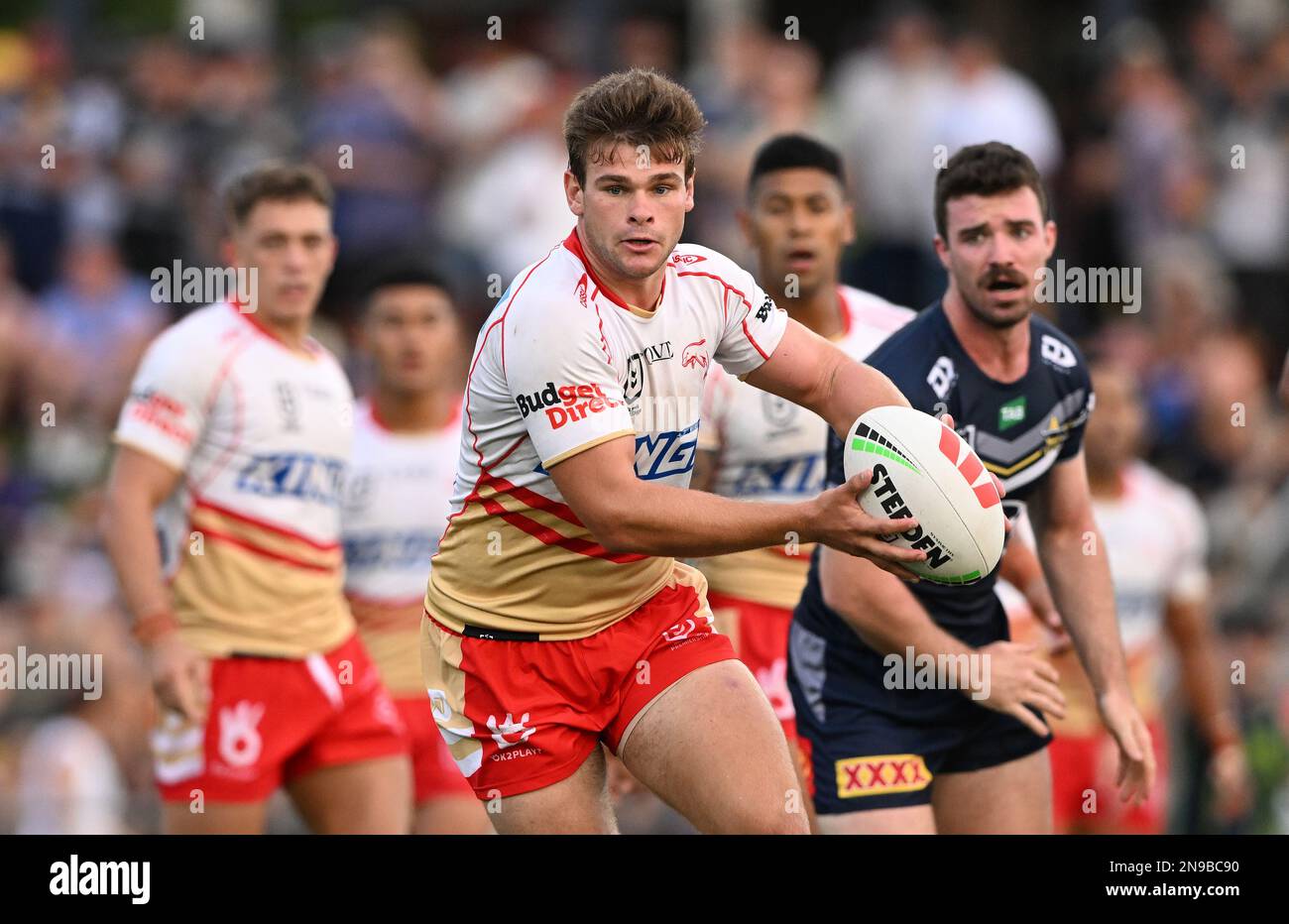Lachlan Hubner of the Dolphins during the NRL Pre-Season Challenge ...