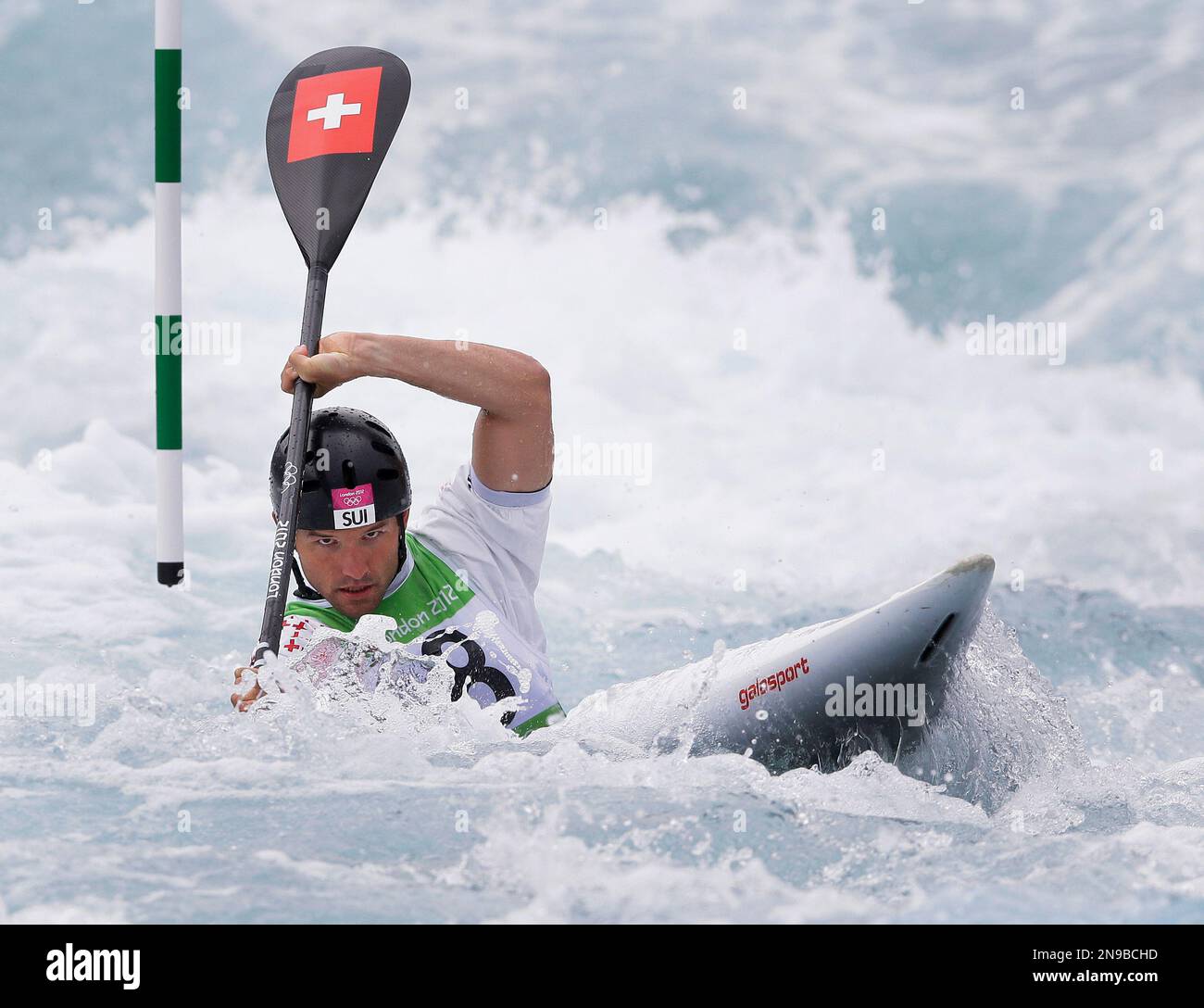 Switzerland's Mike Kurt competes in the semifinal of the K-1 men's ...