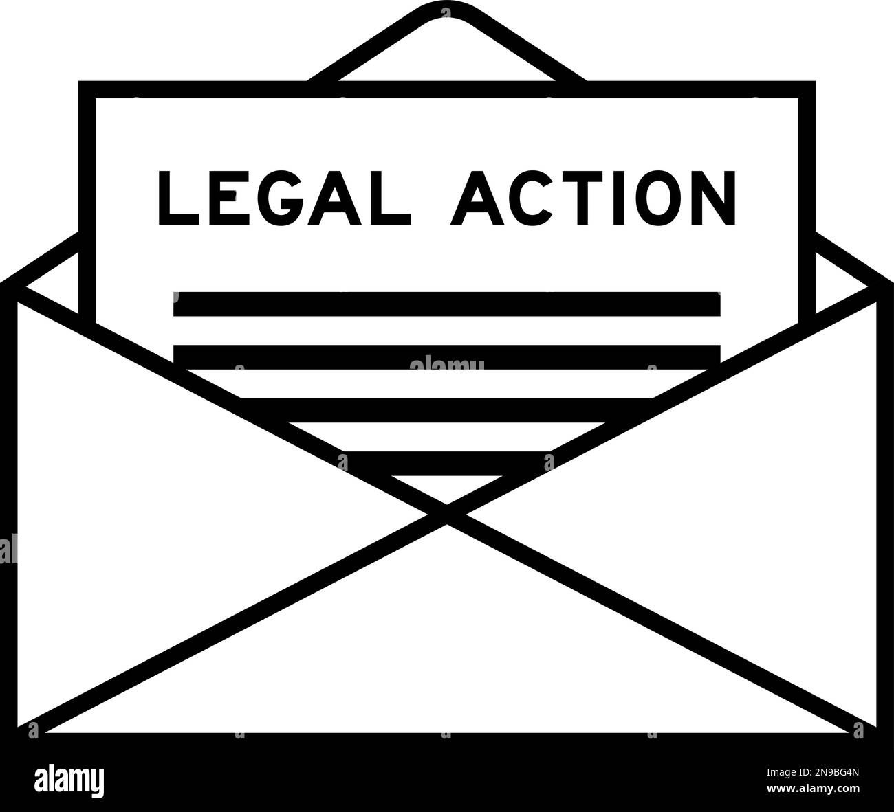 Envelope and letter sign with word legal action as the headline Stock ...