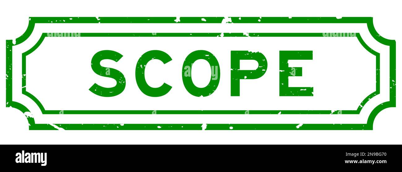 Grunge green scope word rubber seal stamp on white background Stock ...