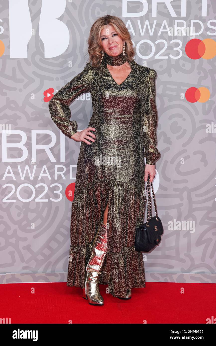 Kate Garraway poses for photographers upon arrival at the Brit Awards ...