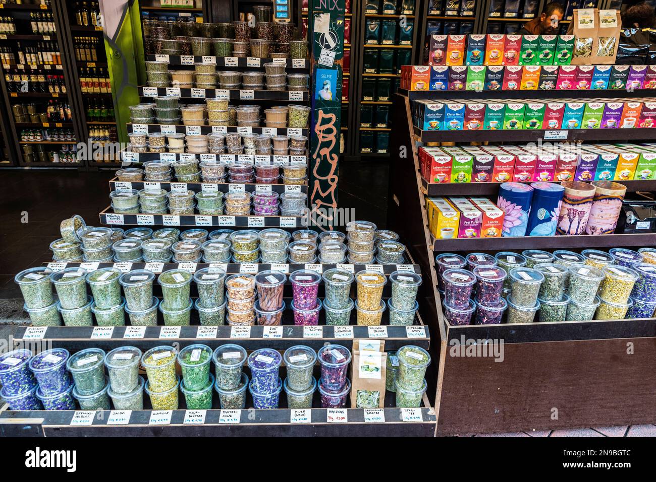 Vienna, Austria - October 14, 2022: Vendor in a spice, tea and flavor ...