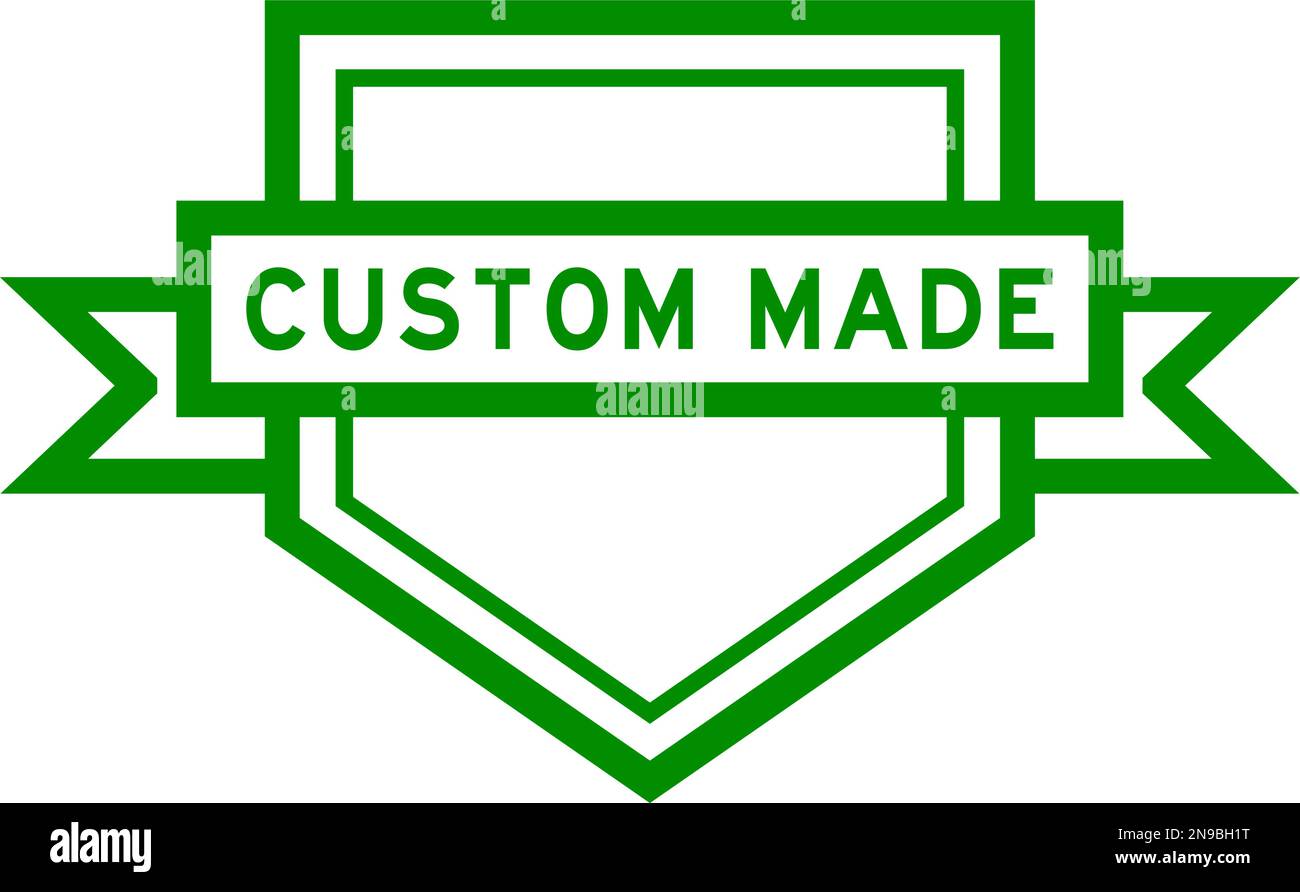 Vintage green color pentagon label banner with word custom made on ...