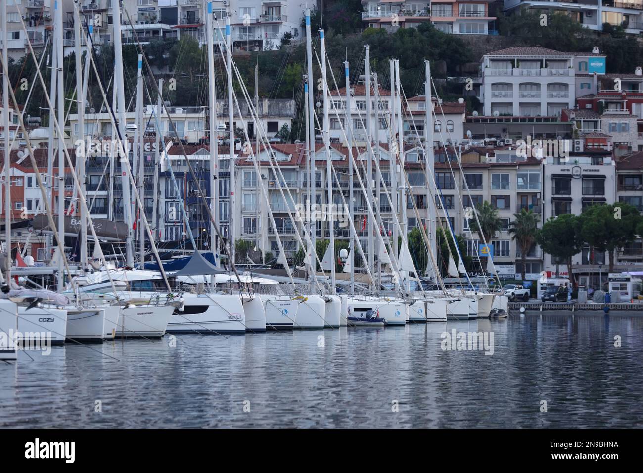 Fethiye, Turkey, November 9, 2022: Yachts and sailing ships stand in ...