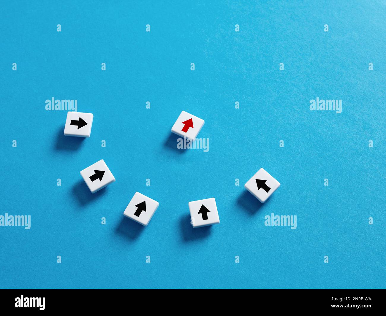 Cooperation, teamwork and leadership in business. Leading the team or ...